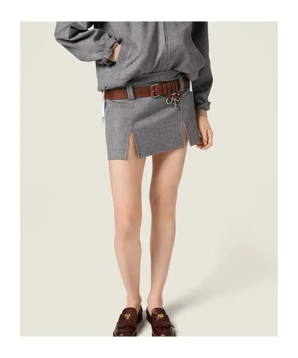 Miu Miu Double Cashmere And Wool Mini Skirt