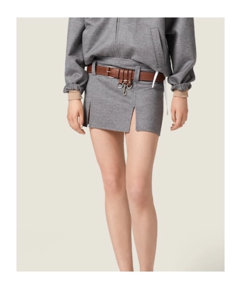 Miu Miu Double Cashmere And Wool Mini Skirt