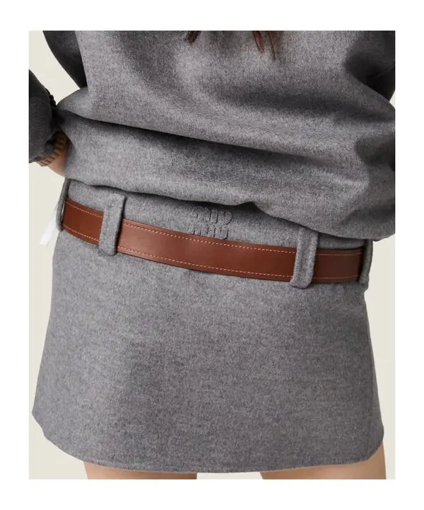 Miu Miu Double Cashmere And Wool Mini Skirt