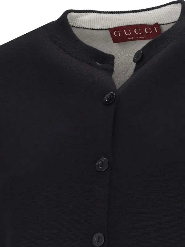 Gucci Logo Intarsia-knit Cardigan