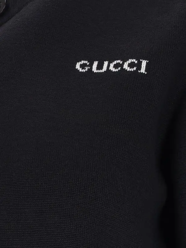 Gucci Logo Intarsia-knit Cardigan