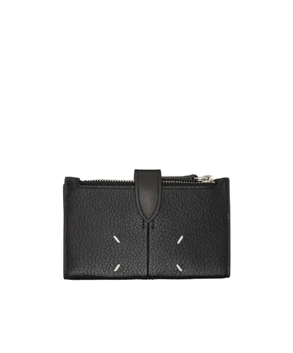MAISON MARGIELA Zip Leather Card Holder - Black