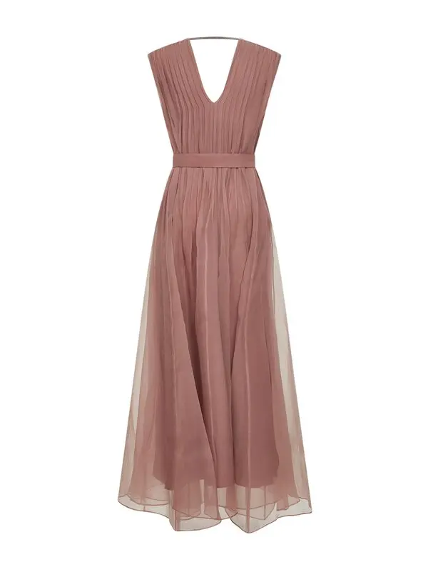 Brunello Cucinelli Pleated Sleeveless Dress