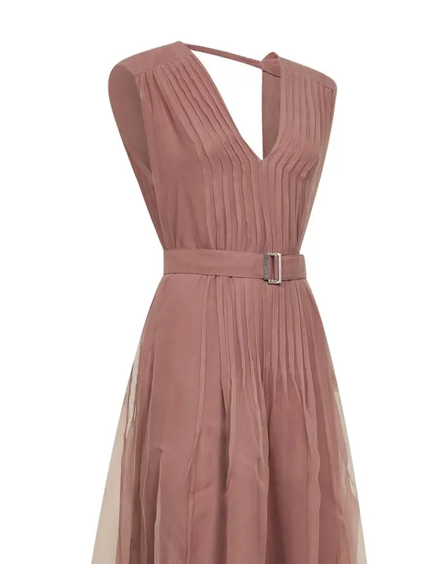 Brunello Cucinelli Pleated Sleeveless Dress