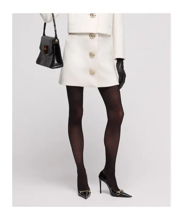 Gucci Double G Button Crêpe Skirt
