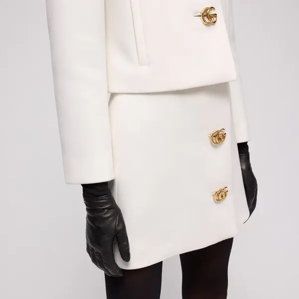 Gucci Double G Button Crêpe Skirt