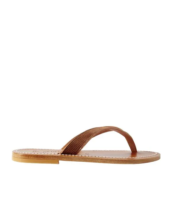K.JACQUES Lizard-effect Leather Sandals