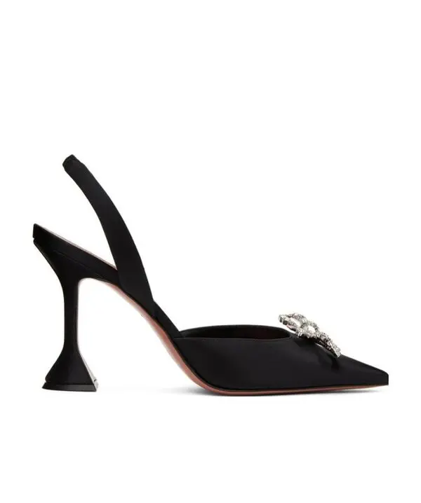 Amina Muaddi Satin High Heels