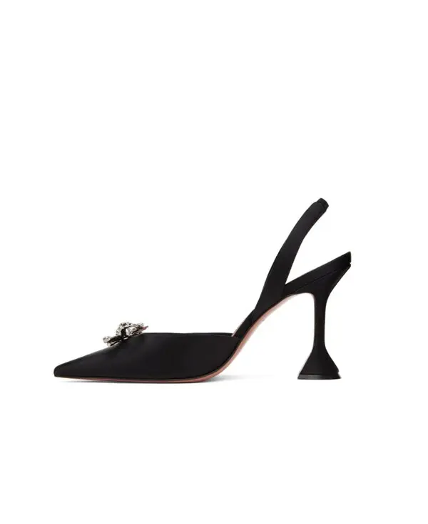 Amina Muaddi Satin High Heels