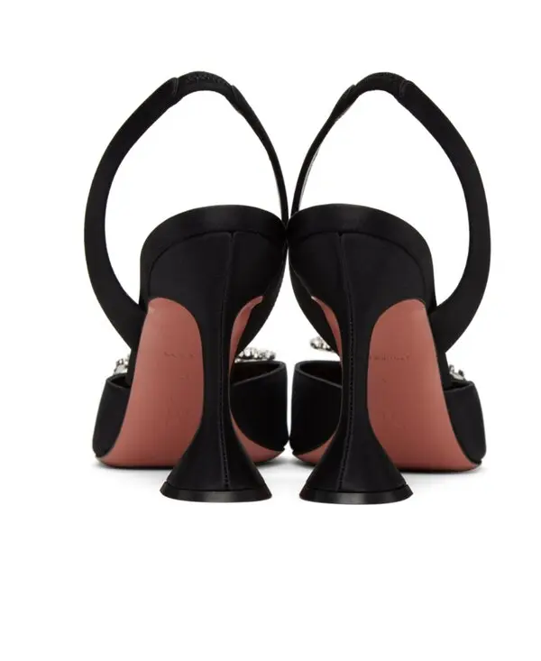 Amina Muaddi Satin High Heels