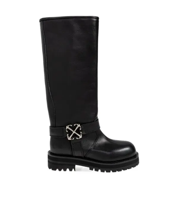 Off-White Logo Plaque Boots