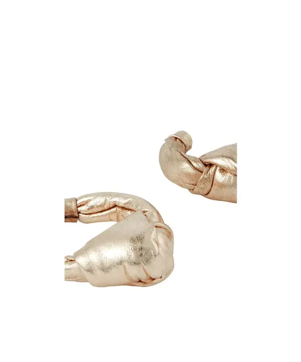 Johanna Ortiz Metallic Leather Knotted Earrings - No