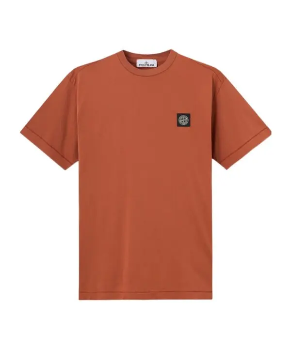 Stone Island Slim-fit T-shirt With Compass Patch - Brick Red