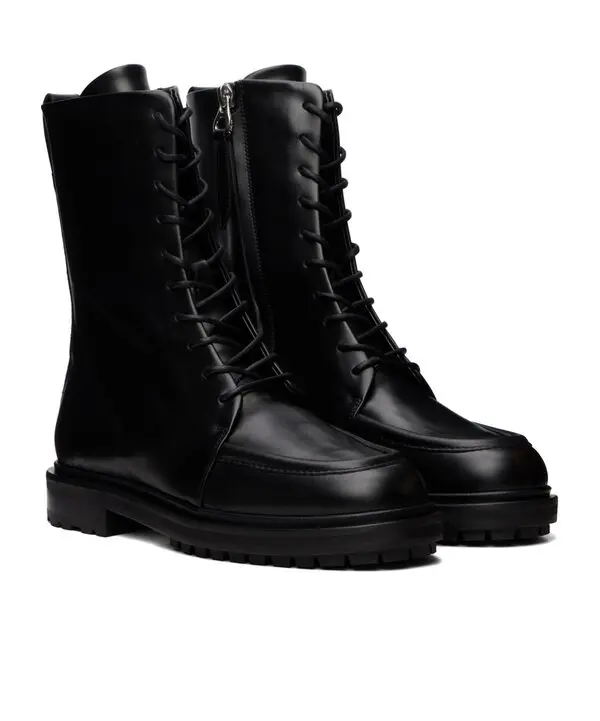 AeydĒ Plain Colour Leather Ankle Boots