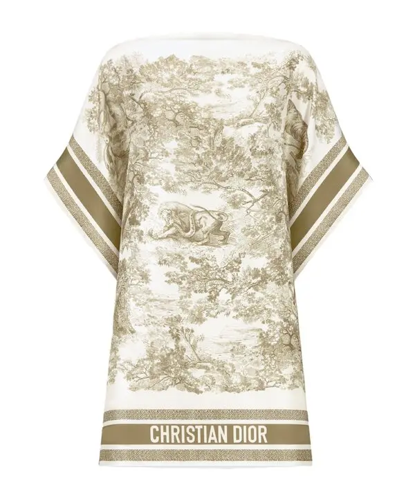 Dior Silk Top With Toile De Jouy Sauvage Print - Nude