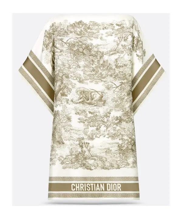 Dior Silk Top With Toile De Jouy Sauvage Print - Nude
