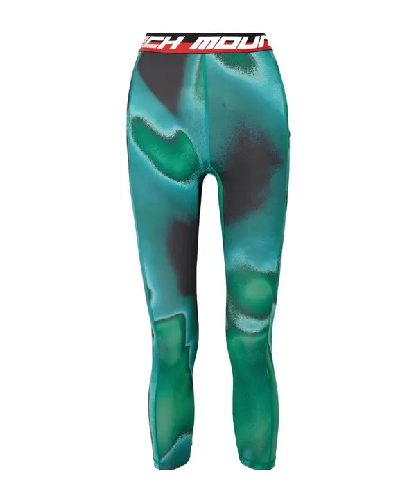 Aztech Mountain Printed Slim-fit Sports Leggings - Blue