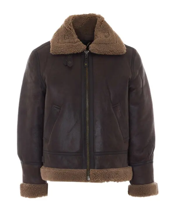 SCHOTT Leather Jacket With Shearling Collar