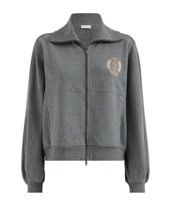 Brunello Cucinelli Logo-embroidered Zip-up Hoodie