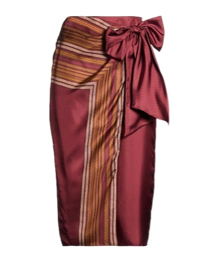 Max Mara Satin Tiewaist Midi Skirt