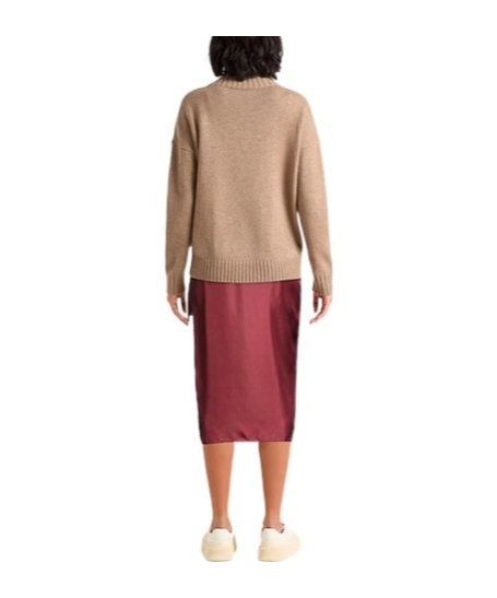 Max Mara Satin Tiewaist Midi Skirt