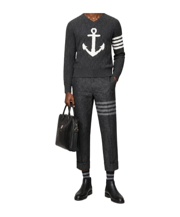 Thom Browne Anchor Intarsia Knitted Sweater