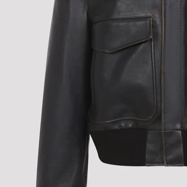 JIL SANDER Long-sleeve Leather Jacket With A Shirt Collar