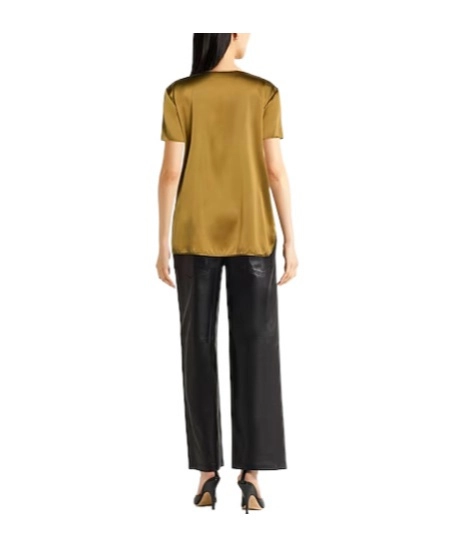 Max Mara Solidcolor Satin Shortsleeve Top
