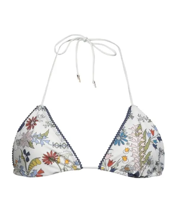 Tory Burch Floral Print Triangle Bikini Top - No