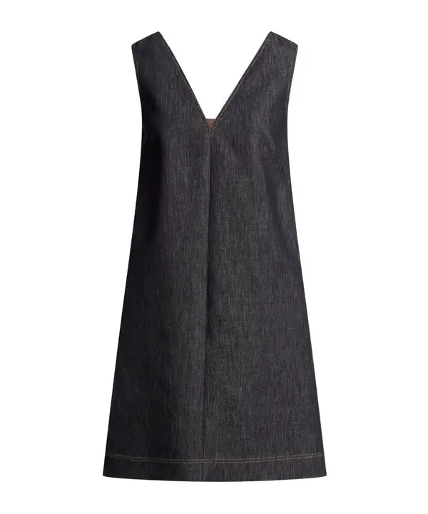 Brunello Cucinelli Denim Sleeveless Vneck Dress