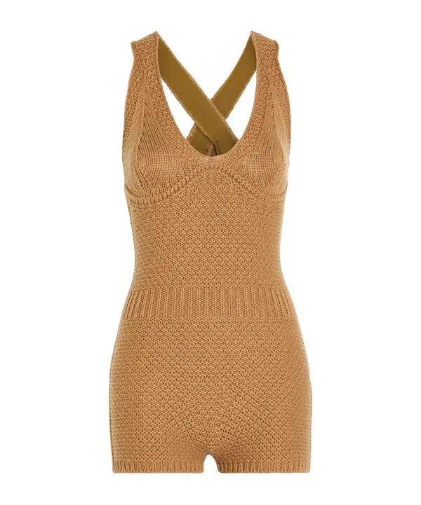 Max Mara Knitted Plain Colour Playsuit - No