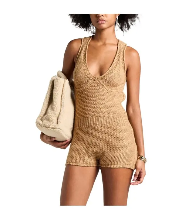 Max Mara Knitted Plain Colour Playsuit - No