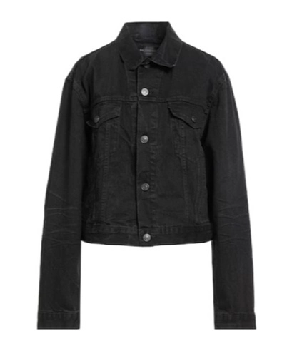 Balenciaga Printed Denim Jacket - Black