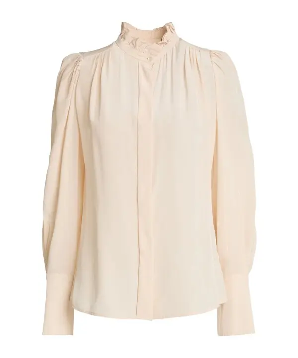 Isabel Marant Étoile Satin Mandarin Collar Blouse - No