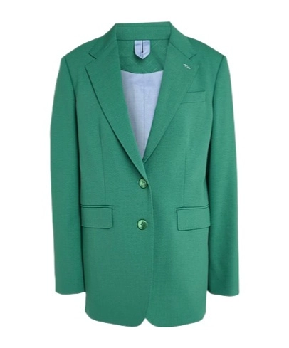 Max Mara Minimalist Singlebreasted Blazer - Green