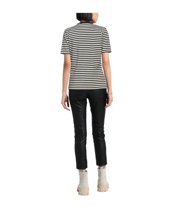Tory Burch Striped Lace-up T-shirt