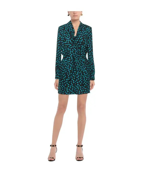 Saint Laurent Polka Dot Long Sleeve Dress