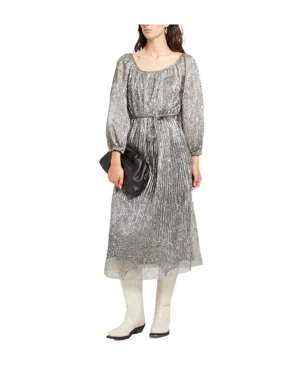 Tory Burch Metallic-finish Flared Skirt