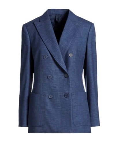 Max Mara Minimalist Doublebreasted Blazer - Blue
