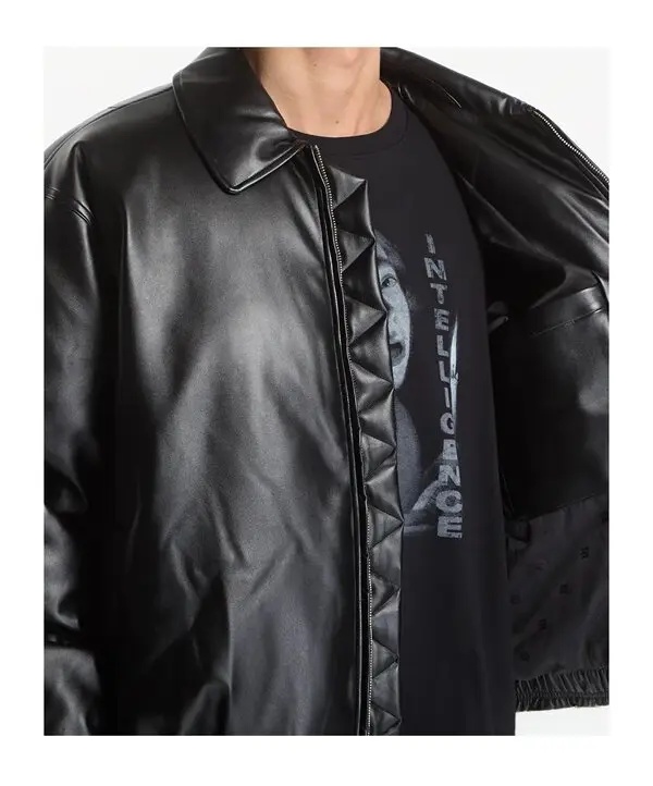 MISBHV Faux-leather Bomber Jacket