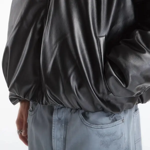 MISBHV Faux-leather Bomber Jacket