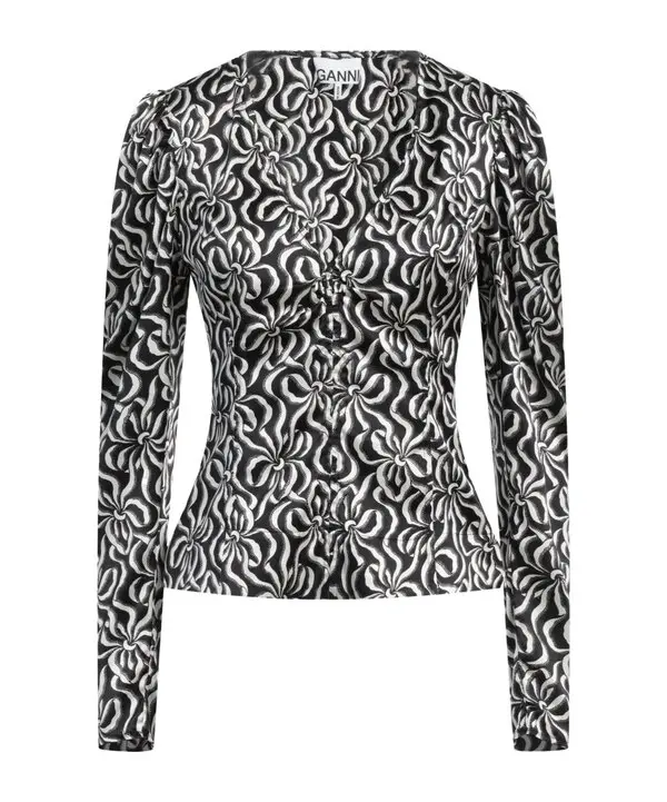 GANNI Two-tone Tops - Black