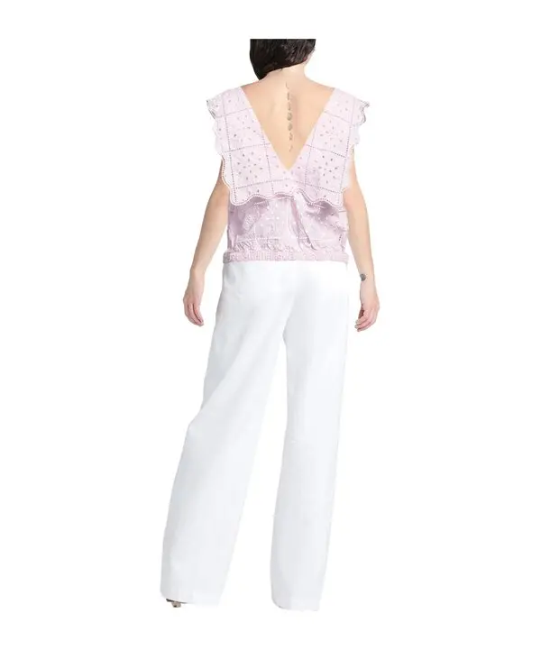 GANNI Sleeveless Lace Top