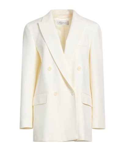 Max Mara Minimalist Double-breasted Cool Wool Blazer - No