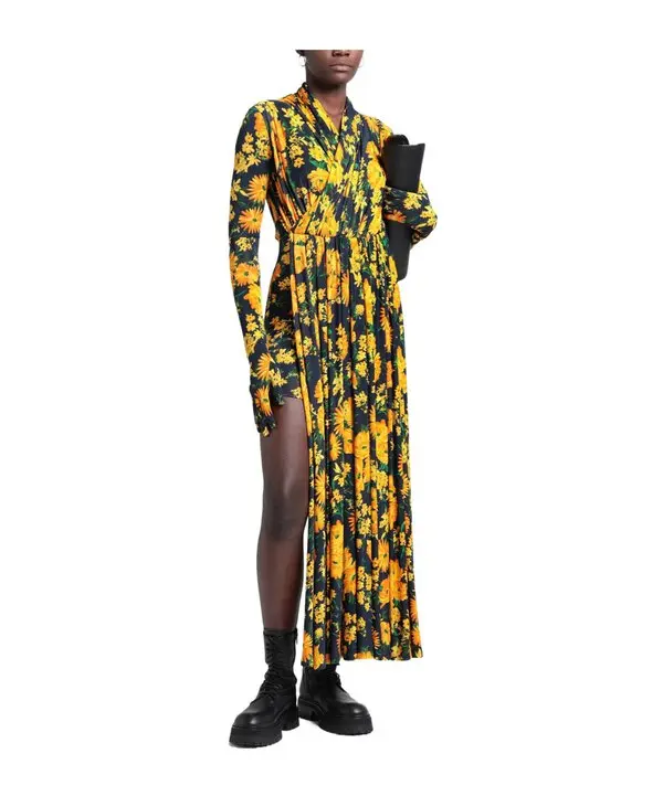 Balenciaga Floral-print Synthetic Jersey Dress