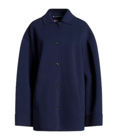 Max Mara Solidcolor Flannel Shirt Jacket - Blue