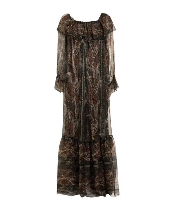 Saint Laurent Bohemian-style Long Dress - Black