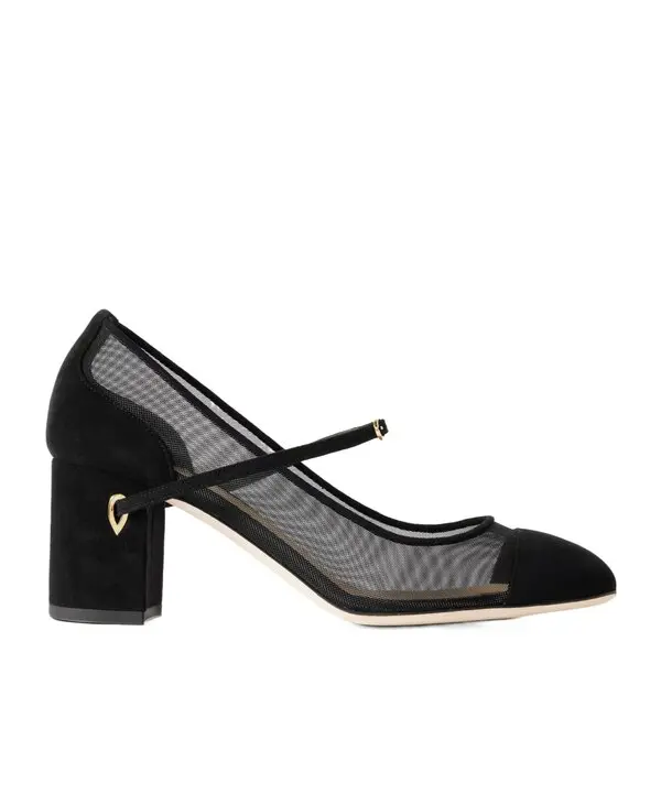 Jennifer Chamandi 65mm Paolo Mesh-panel Suede Pumps