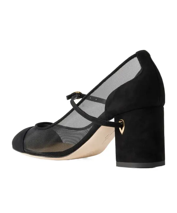 Jennifer Chamandi 65mm Paolo Mesh-panel Suede Pumps