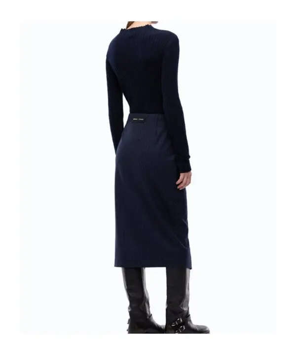 Pinko Ribbed-knit Pinstripe-pattern Dress